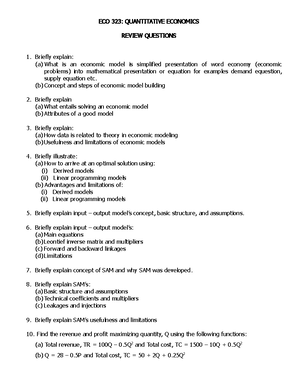 ECO 322 Test - 1 - SOLN - MZUMBEUNIVERSITY (CHUO KIKUU MZUMBE) ECO 322 ...