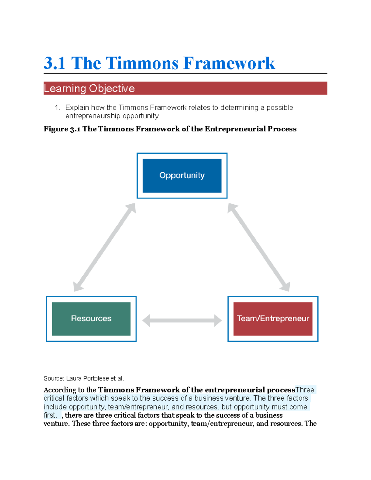 3.1 The Timmons Framework - 3 The Timmons Framework Learning Objective ...