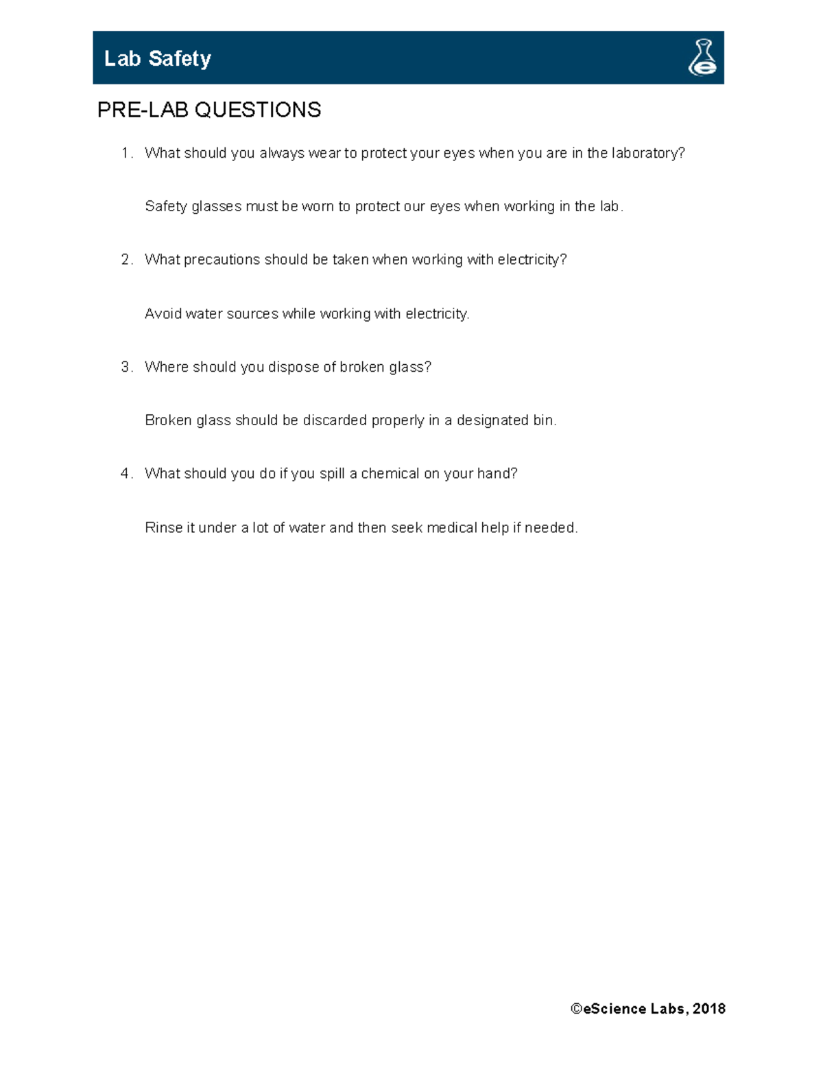 IP 2020 L02 Lab Safety completed - PRE-LAB QUESTIONS What should you ...