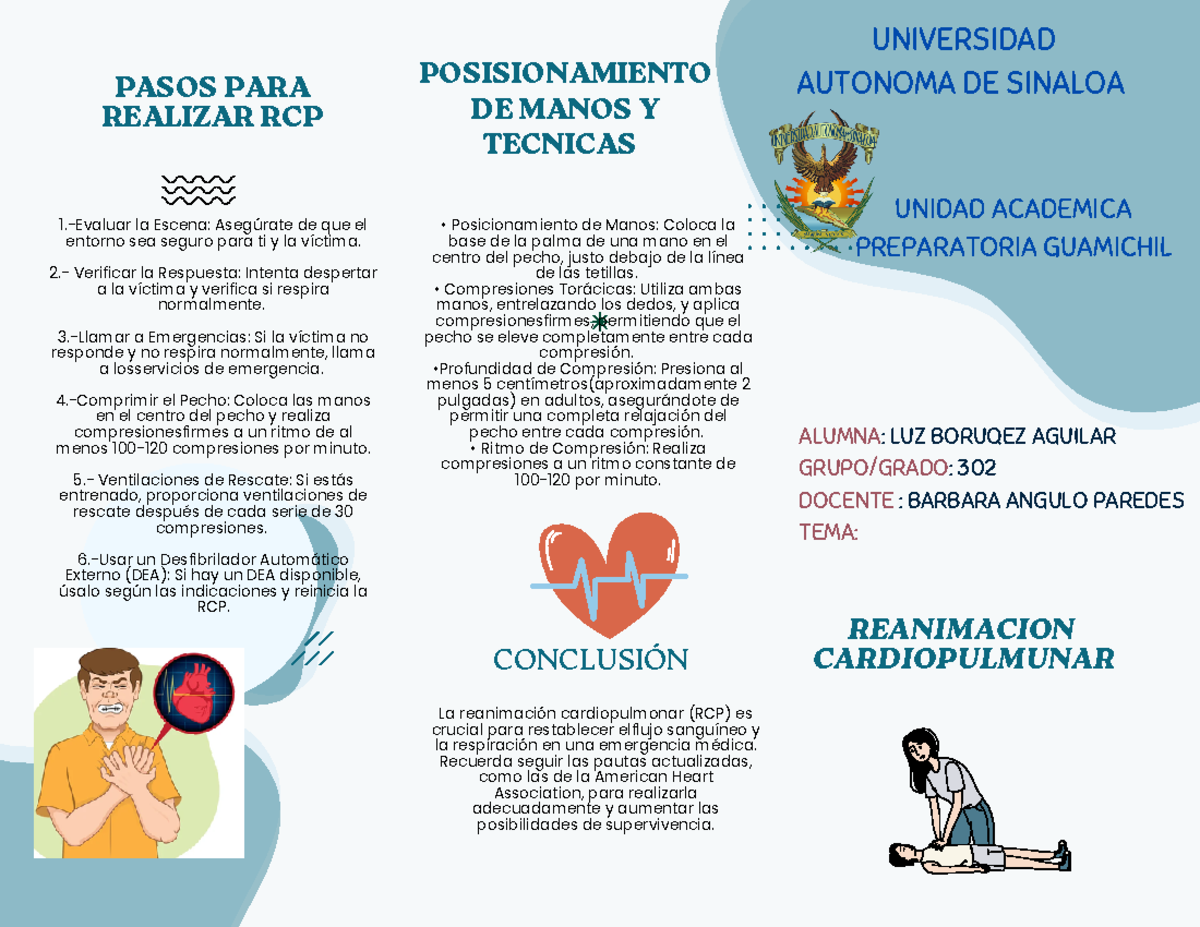 infografia sobre RCP - REANIMACION CARDIOPULMUNAR POSISIONAMIENTO DE ...
