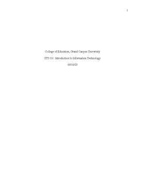 ITT-111-Topic 4Assignment 2 - Network Reconnaissance and Troubleshooting Grand Canyon University ...