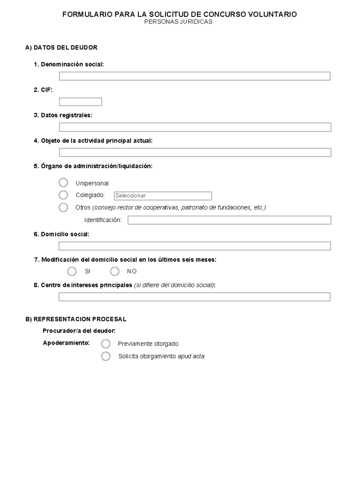 202005 21 Procedimientos concursales - Formulario para la solicitud de ...