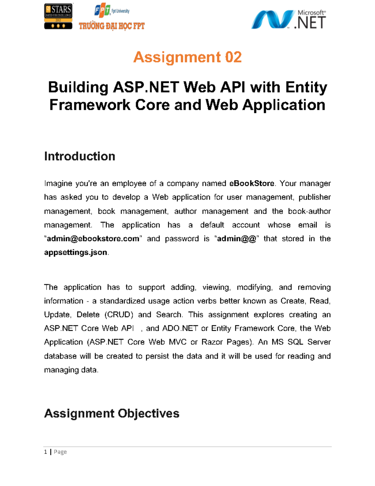 Assignment 02 ASP.NET-Core-Web-API-with-Entity Framework-and-Web-App - Assignment 02 Building ...