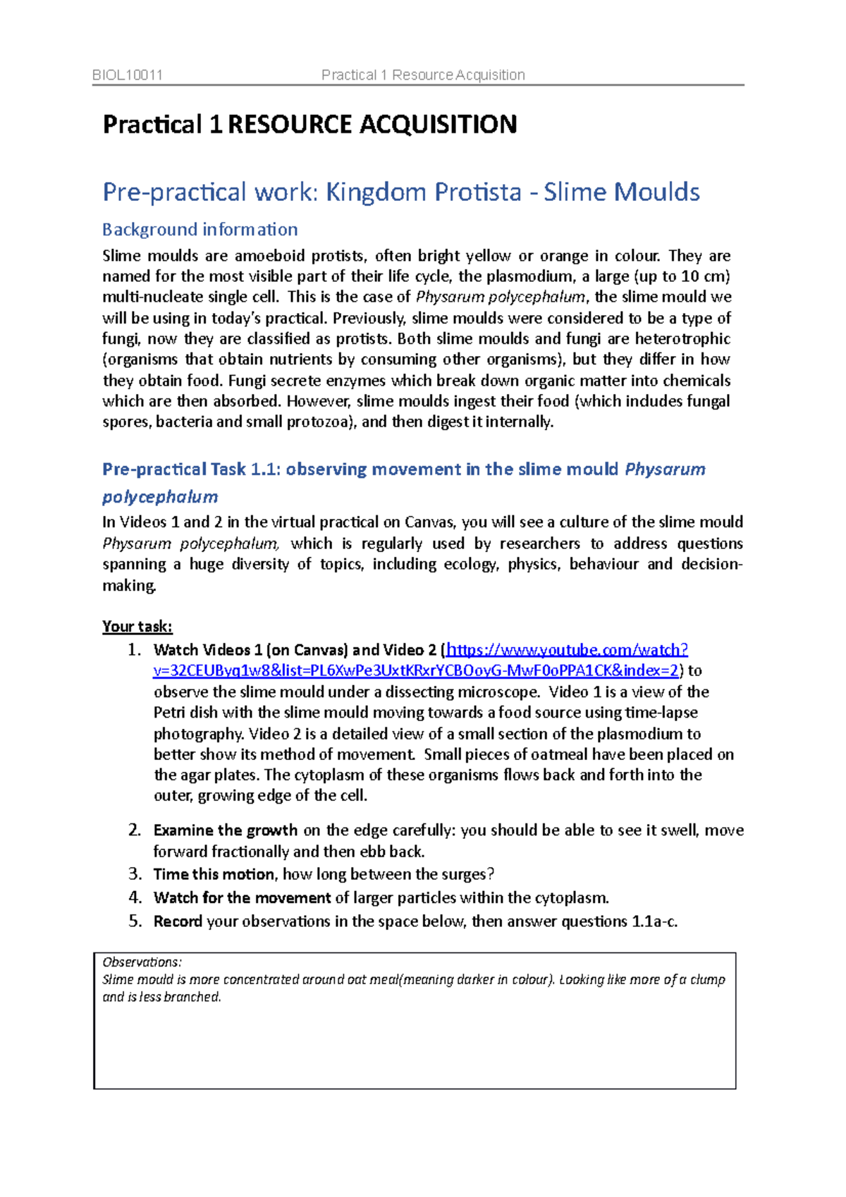 Pre-practical task - practical maetrials - Practical 1 RESOURCE ...