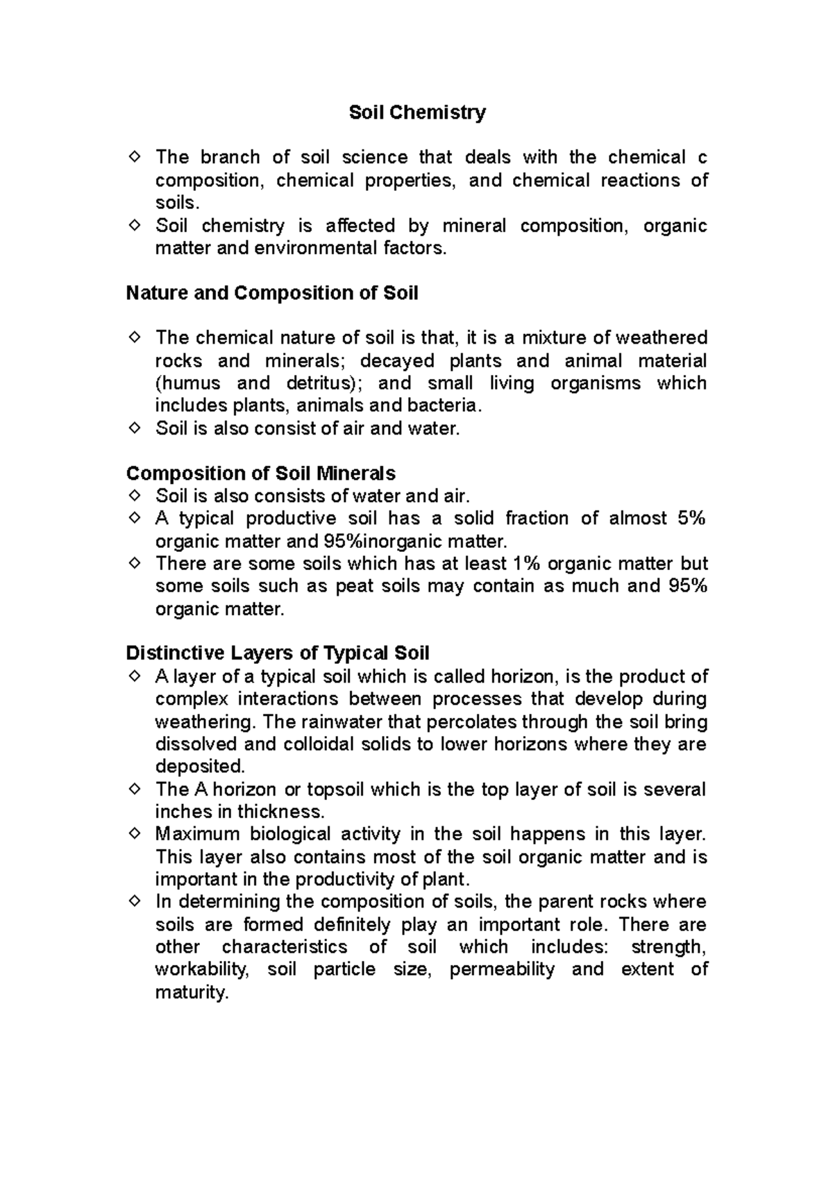 Soil Chemistry Lecture - Soil Chemistry The branch of soil science that ...