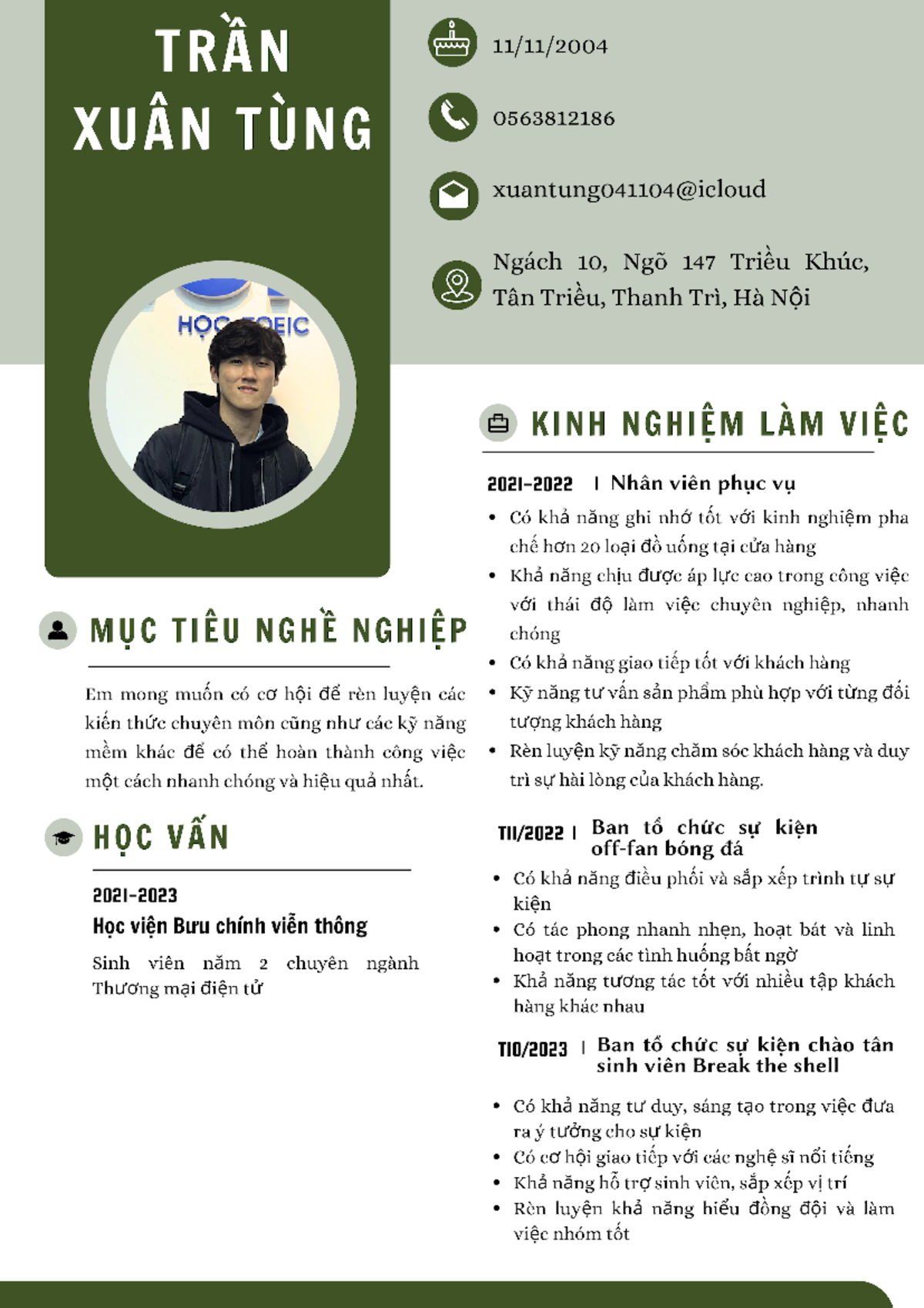 Cvtxt - fsdfsdfsdf - TRAN XUÂN TÜNG 0563812186 Ngách 10, Ng 147 Triêu Khúc, Tan Trieu, Thanh Trì ...