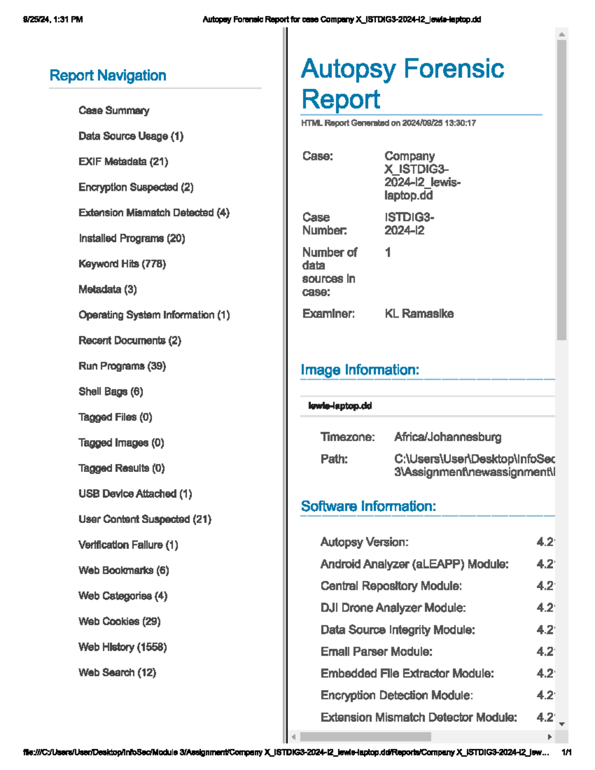 Forensic Report - 000000 - 1:31 PM Autopsy Forensic Report for case ...