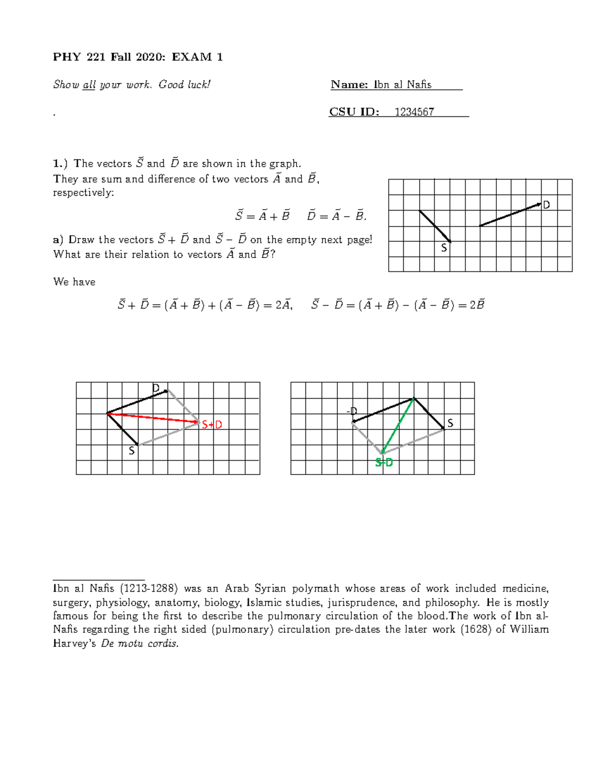 Exam1 sol.pdf - exam 1 - PHY 221 Fall 2020: EXAM 1 Show all your work ...