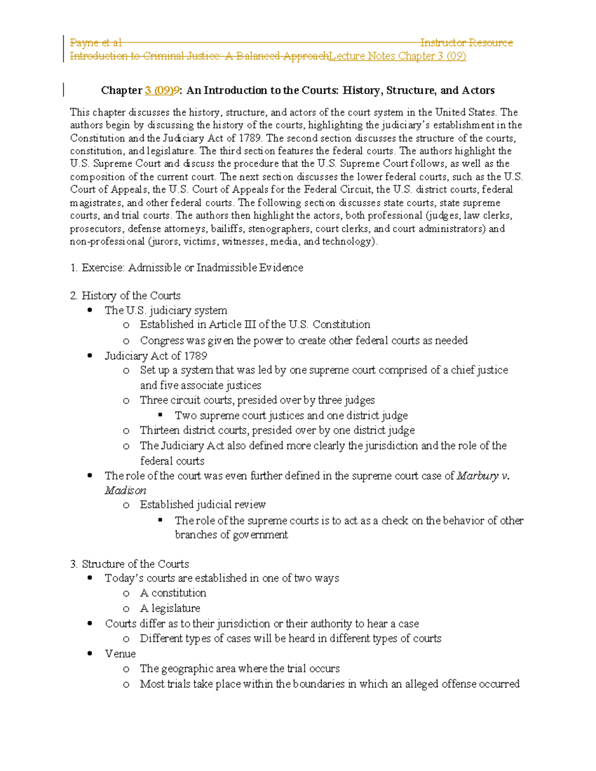 Intro to courts - nhjh ,hgv , - Introduction to Criminal Justice: A ...