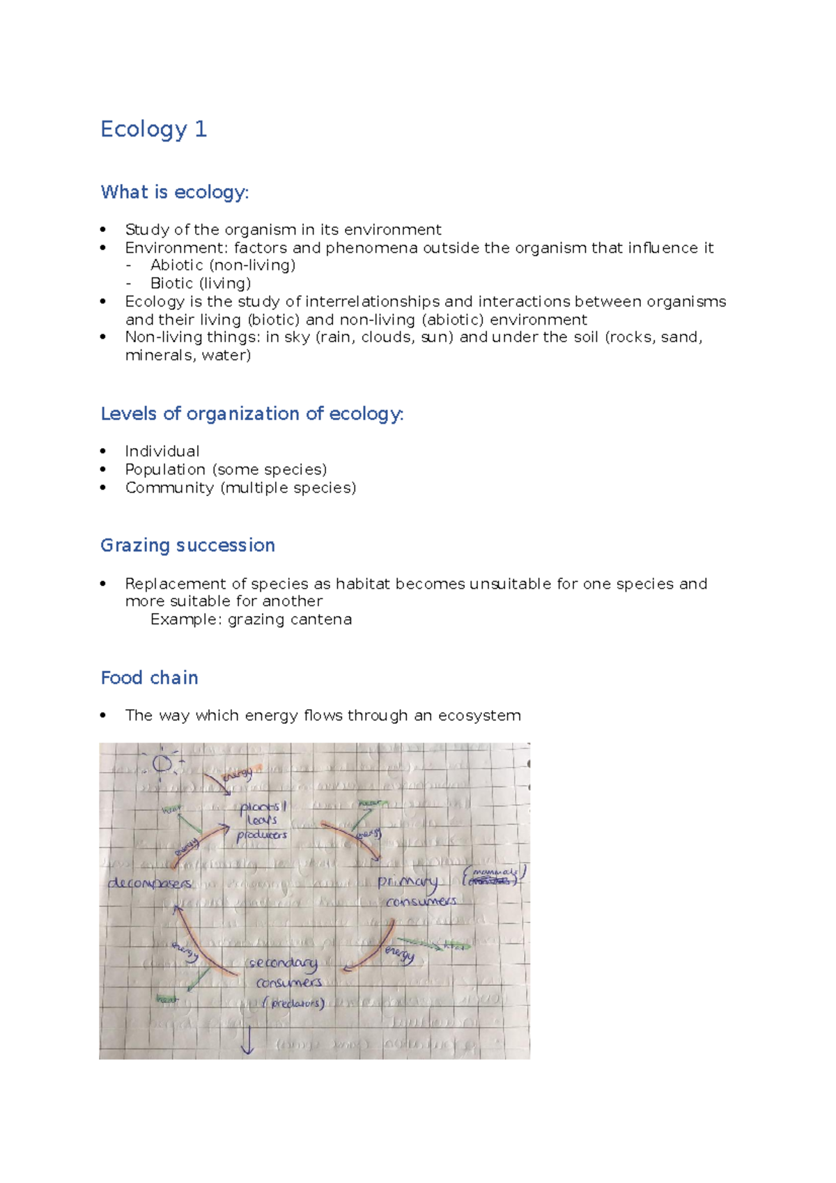 Ecology 1 - summary for final exam - Ecology 1 What is ecology: Study ...