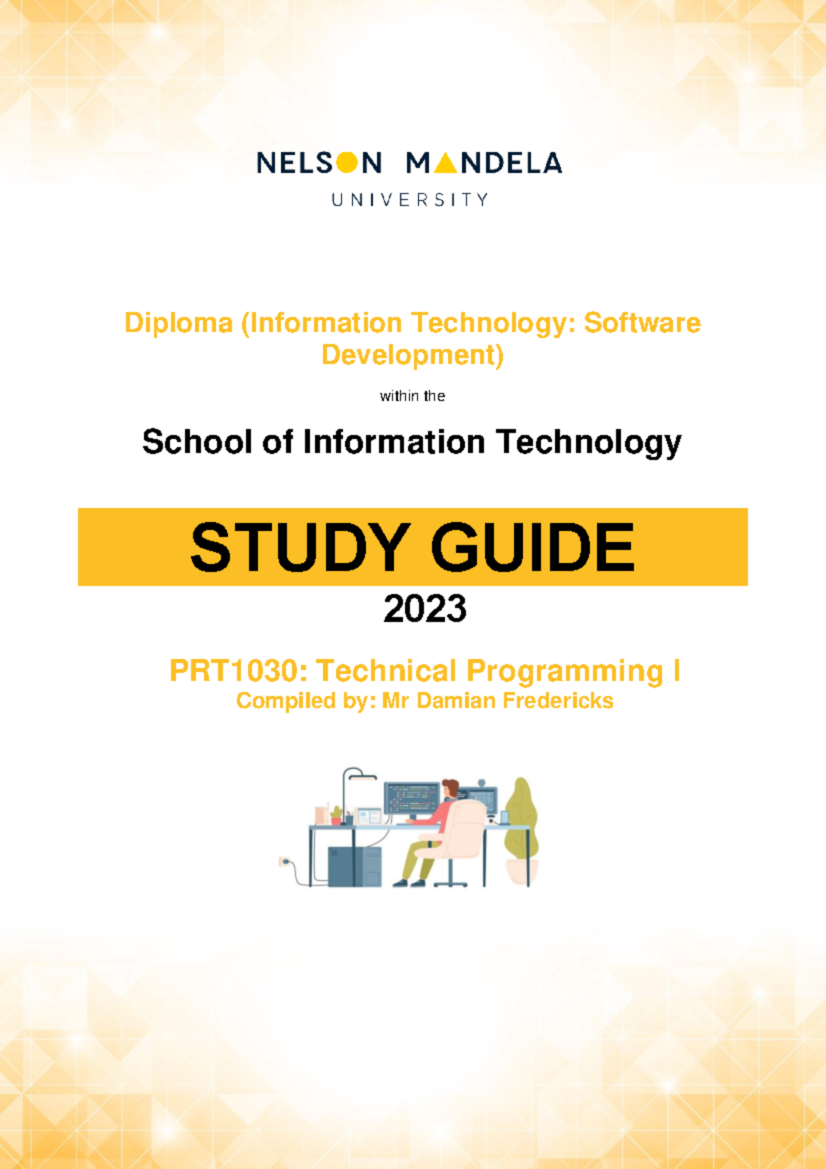PRT1030 Study Guide 2023 - Diploma (Information Technology: Software Development) ####### within ...