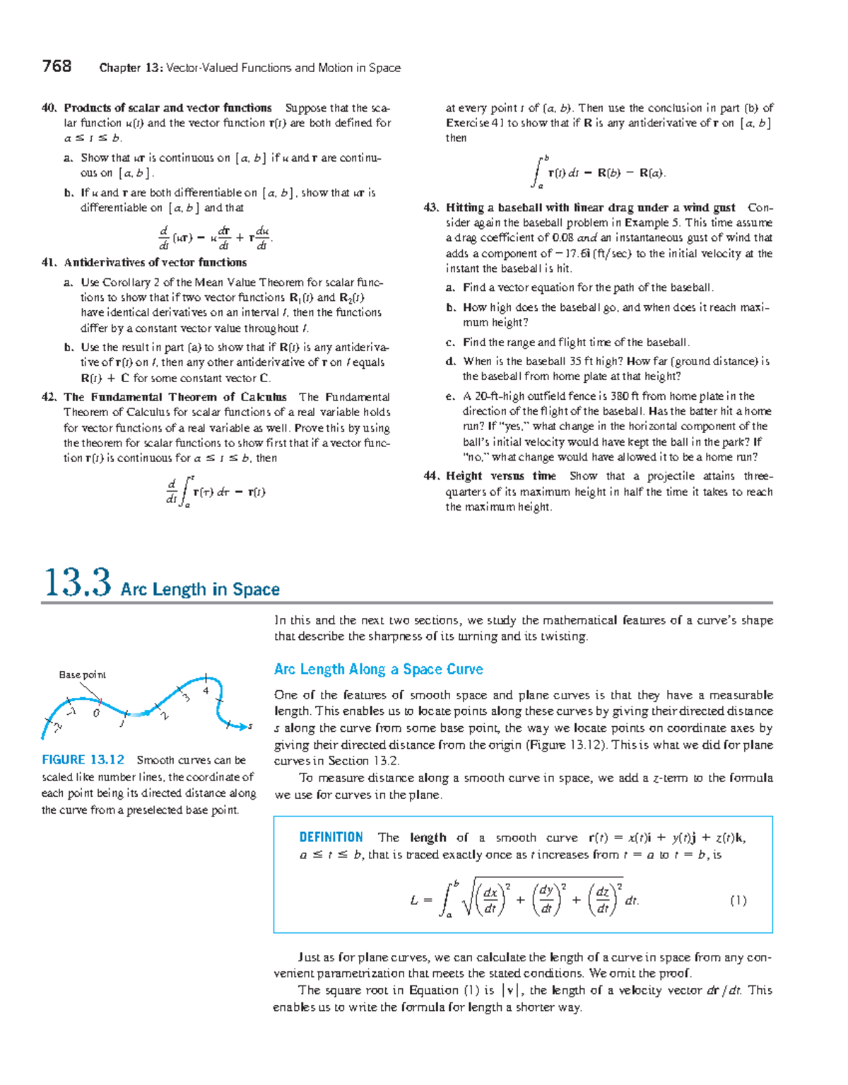 CH.13.3 Arc Length in Space - 768 Chapter 13: Vector-Valued Functions and Motion in Space at ...