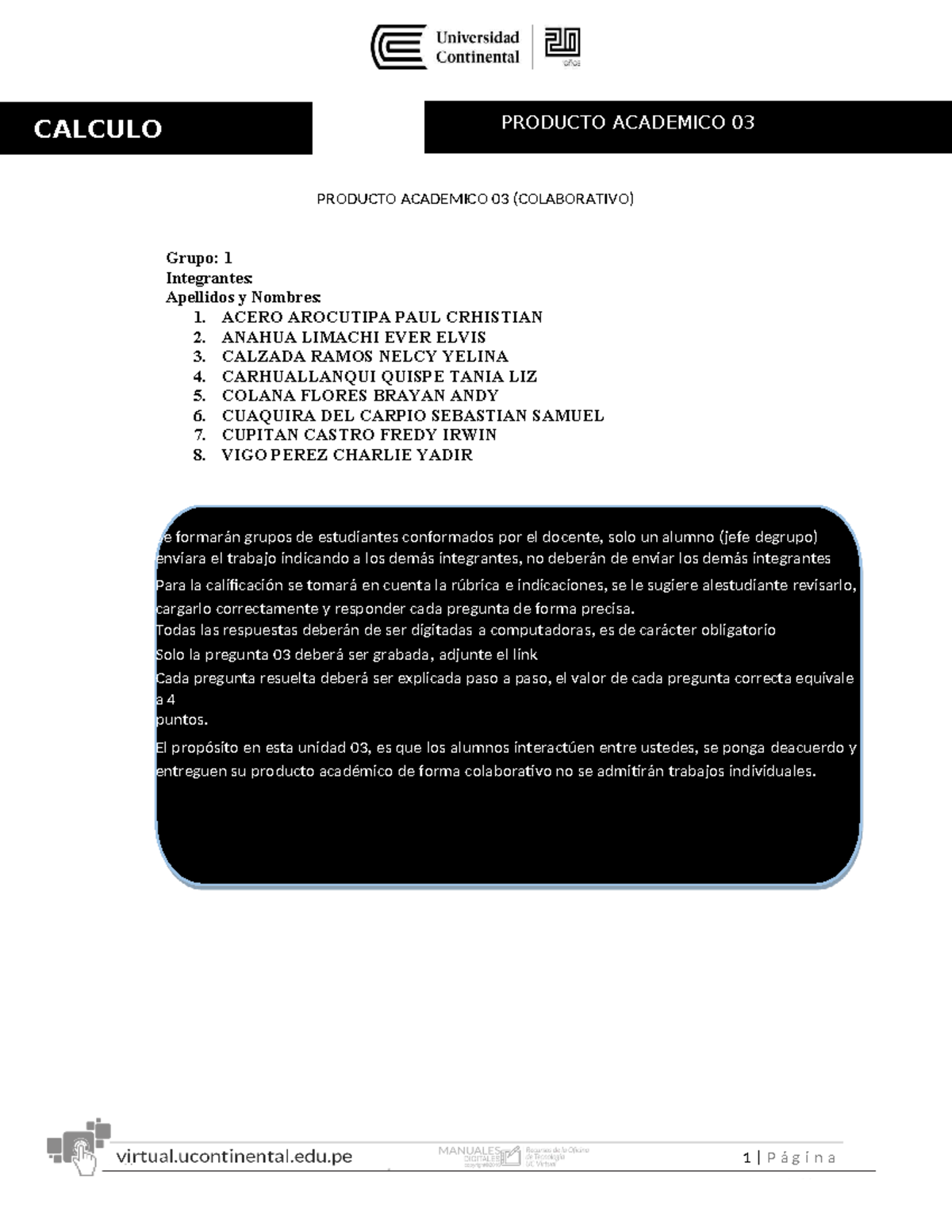 PA3 - Calculo Diferencial - (COLABORATIVO) CALCULO DIFERENCIAL PRODUCTO ACADEMICO 03 ...