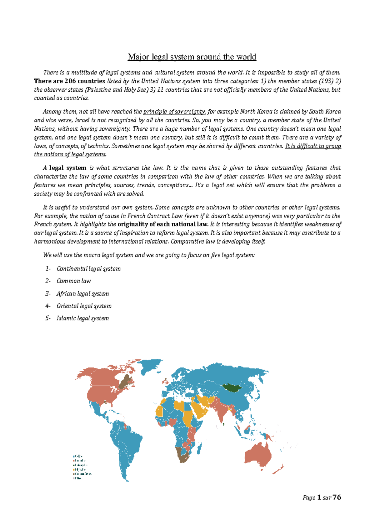 Major-legal-systems C - Major legal system around the world There is a ...