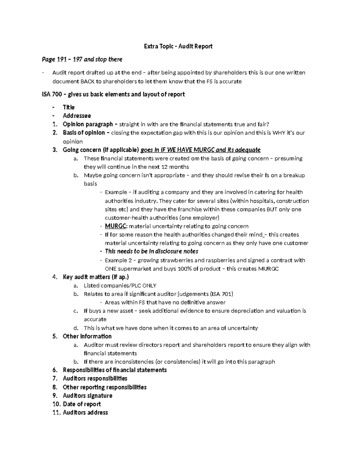 Extra Topic - Audit Report Finalization and Corp Gov1 - Extra Topic ...