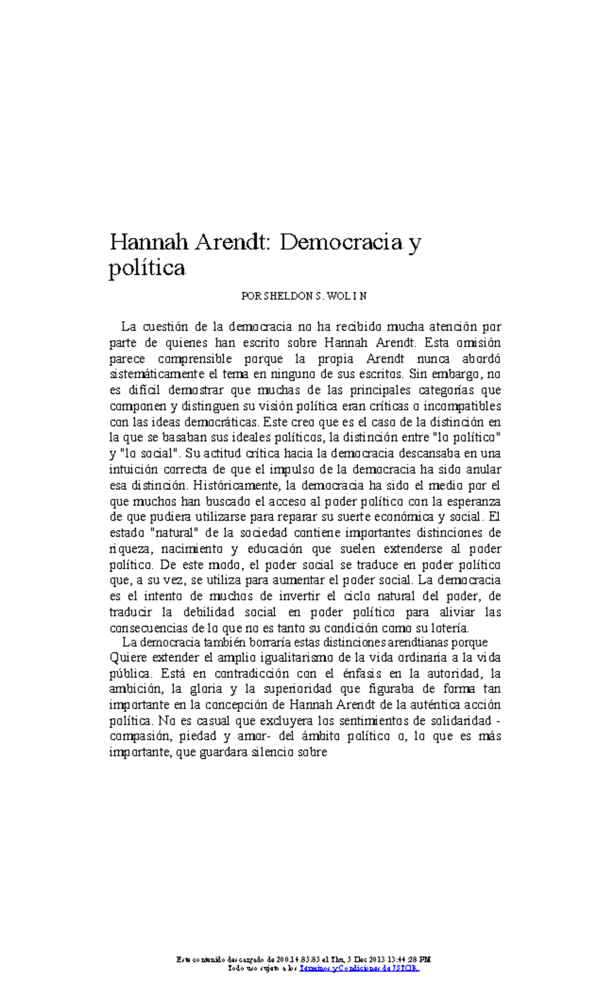 Wolin-Hannah-Arendt-Democracy (traducido) - Este contenido descargado ...