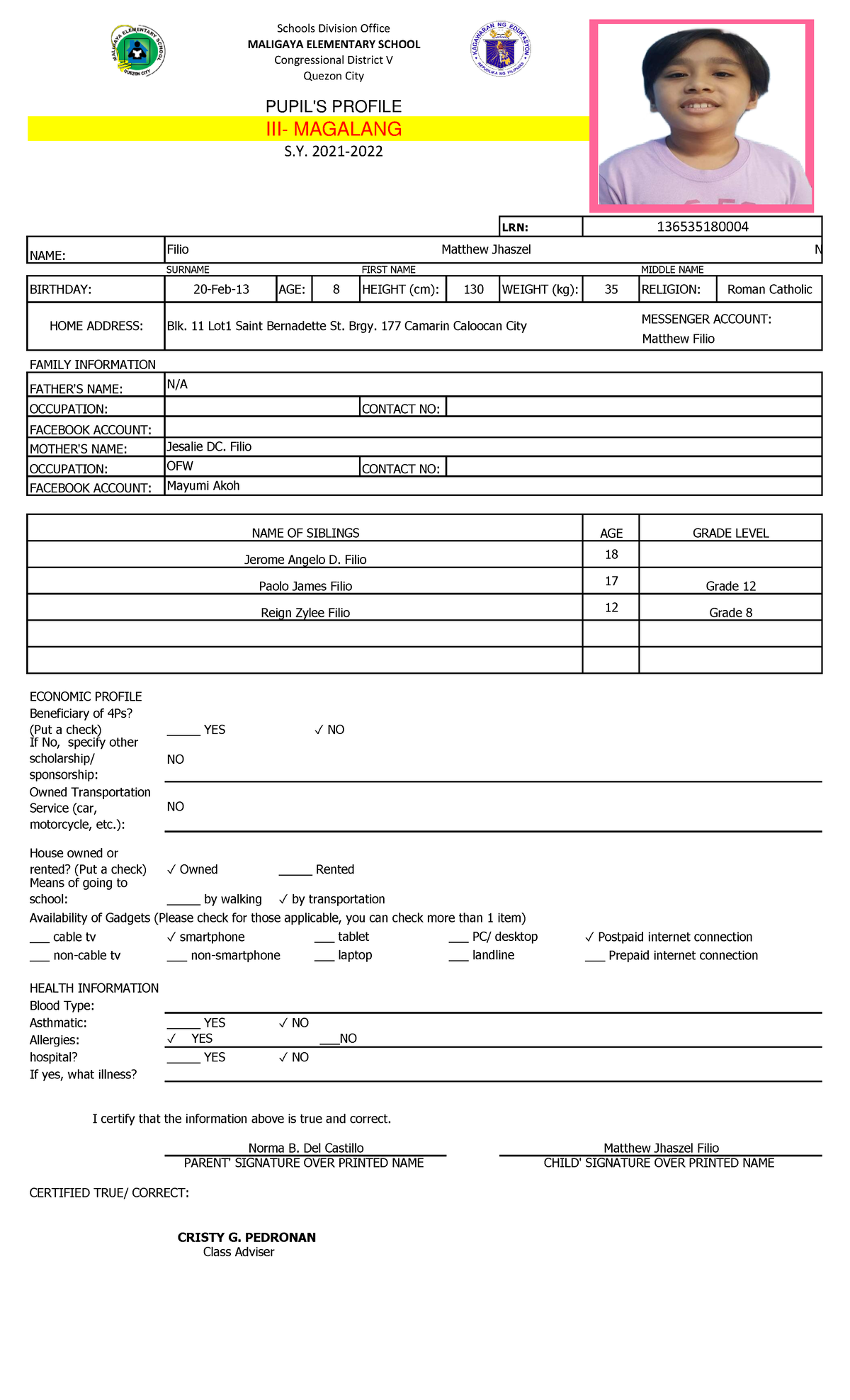 Pupils Profile 1 2 - General Physics 1 - Studocu