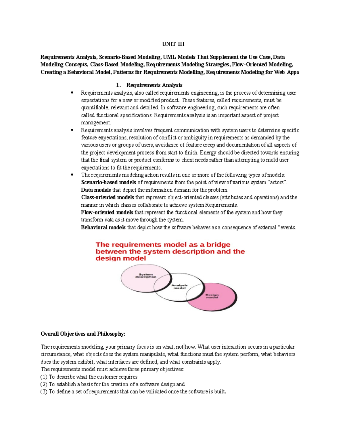 UNIT III - unit 3 se - UNIT III Requirements Analysis, Scenario-Based Modeling, UML Models That ...