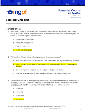 Interactive Living Paycheck to Paycheck - NGPF Activity Bank Budgeting ...