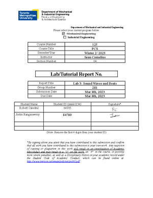 SPH4U Physics Formula Sheet for Tutorials - PCS 125 - Toronto Met - Studocu