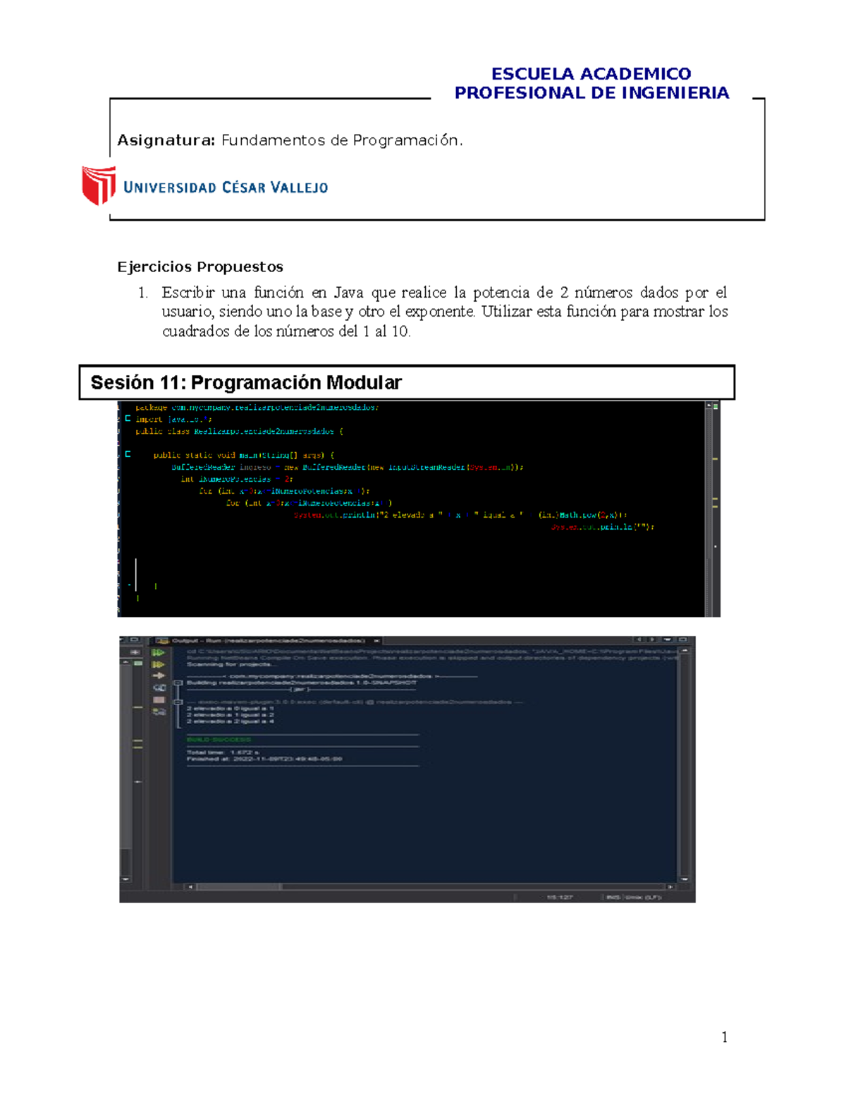 Laboratorio 11 completar - Asignatura: Fundamentos de Programación ...