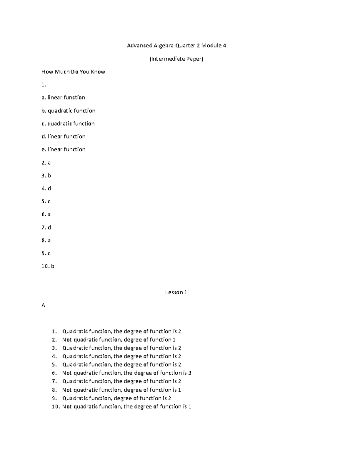 Advanced Algebra Quarter 2 Module 4 - Advanced Algebra Quarter 2 Module ...