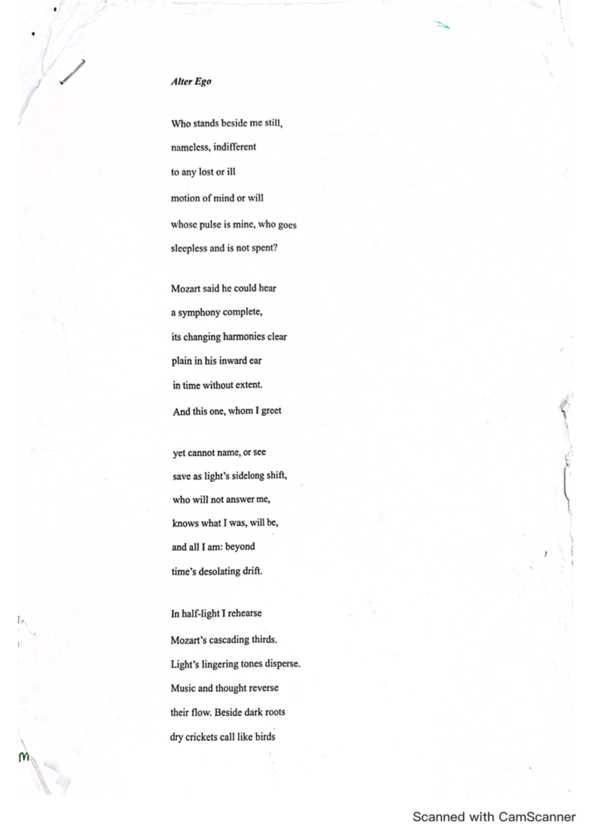 GWEN Harwood Poems - Alter Ego Who stands beside me still, nameless ...