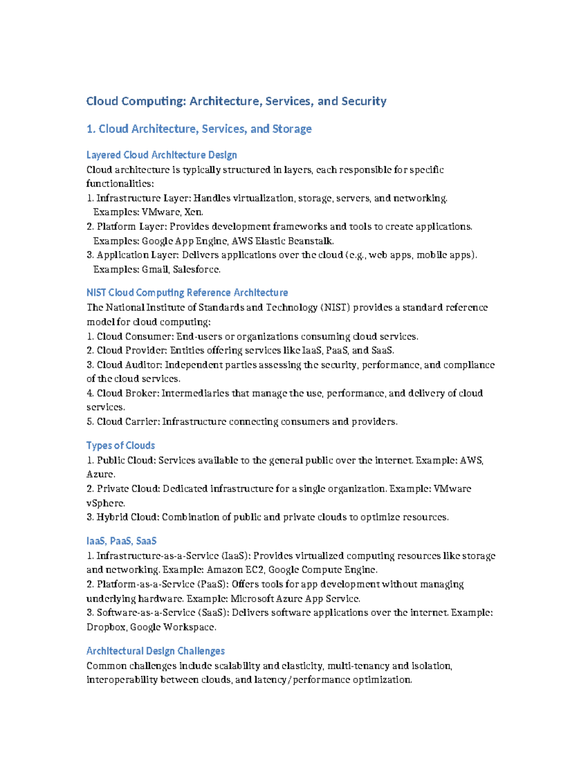 Cloud Computing Architecture And Security (unit 3-4) - Cloud Computing ...