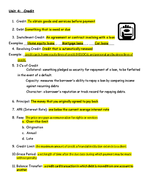 Chapter 4 lesson 3 - Examining Your Credit Report CHAPTER 4, LESSON 3 ...