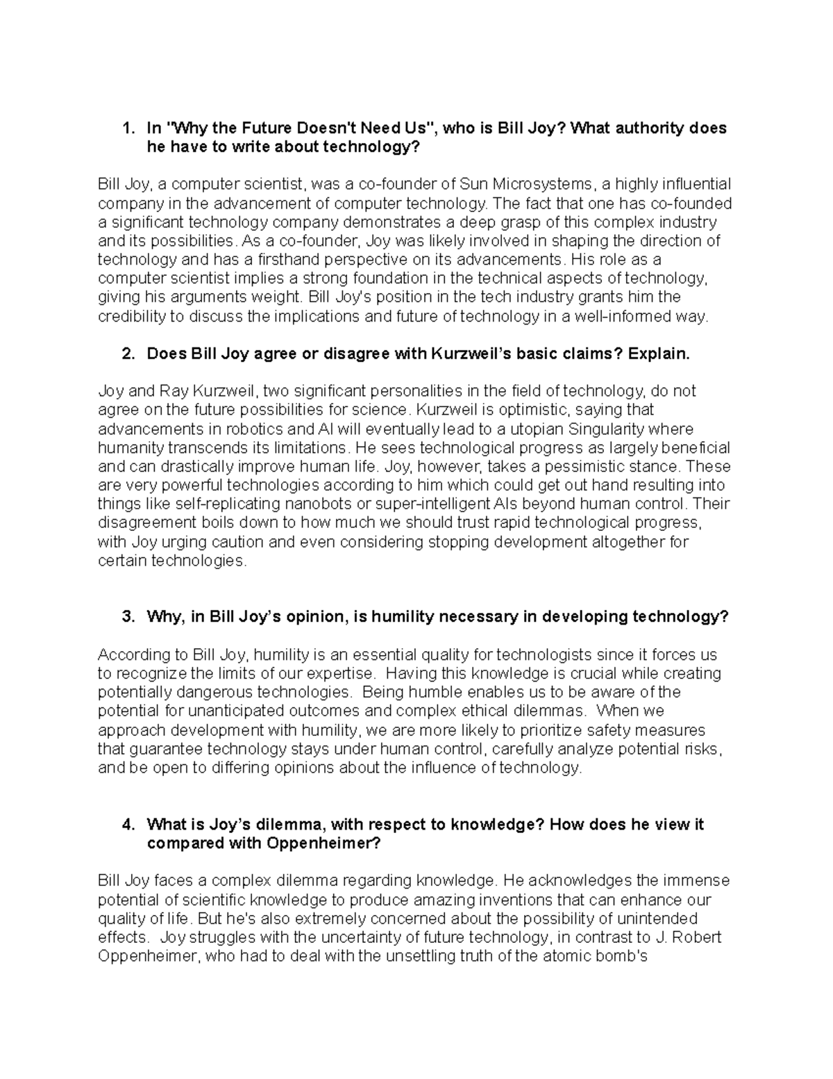 Why the Future Doesn't Need Us - In "Why the Future Doesn't Need Us ...