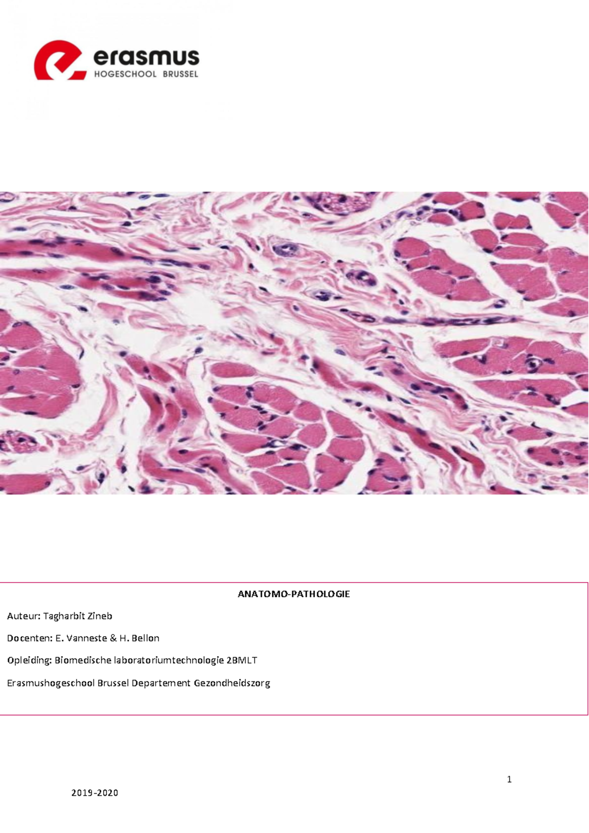 Verslag-anapath-1 - okeay - 1 ANATOMO-PATHOLOGIE Auteur: Tagharbit ...