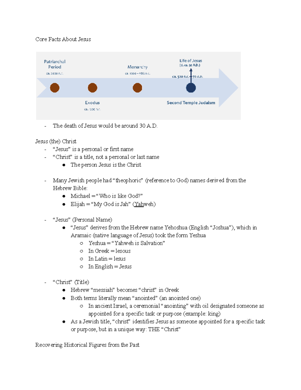 THEO- Core Facts About Jesus - Core Facts About Jesus The death of ...