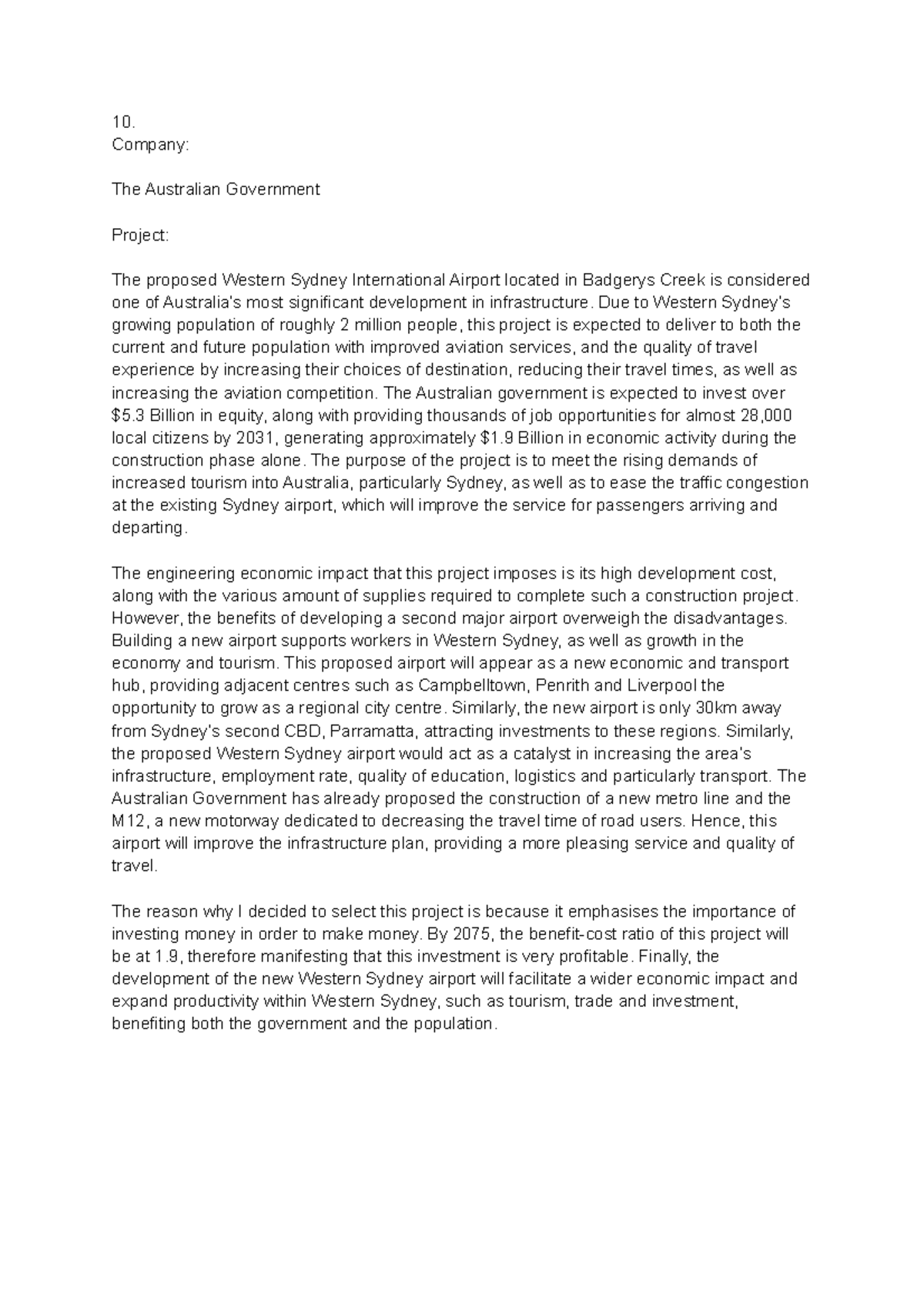 ECC Journal 10 - 10. Company: The Australian Government Project: The ...