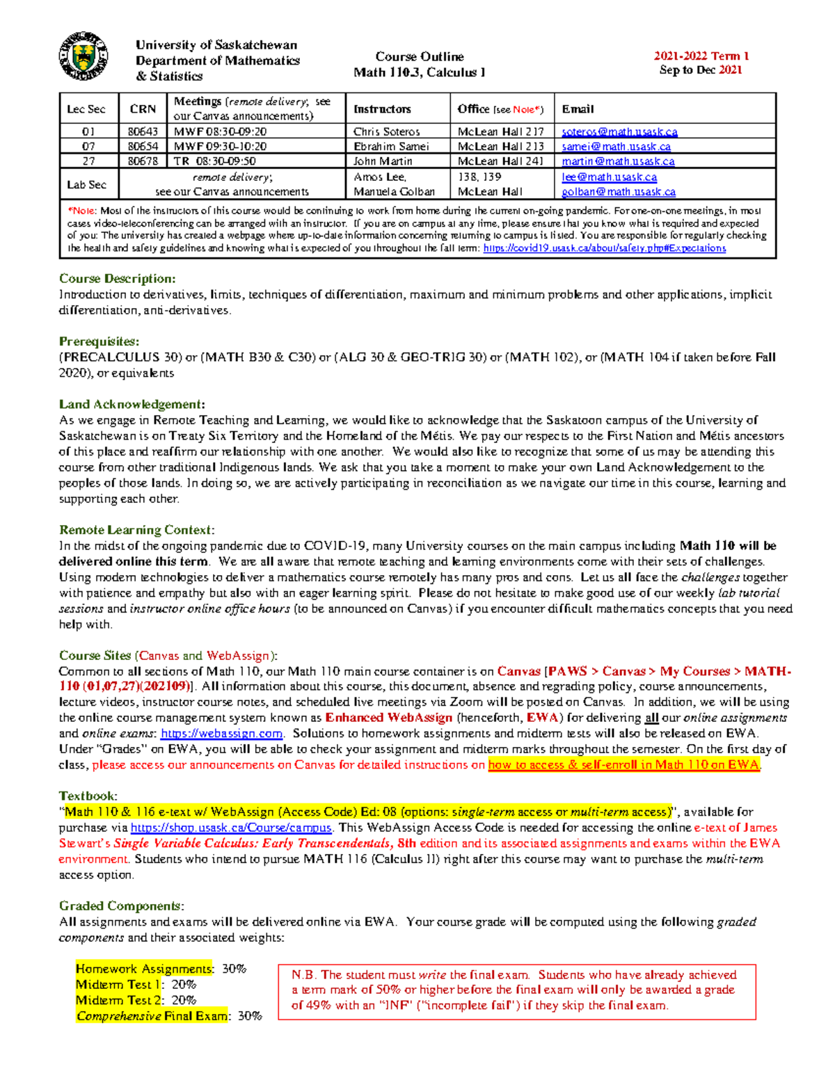 2021 2022 Term1 MATH110 course outline (2021 09 02) - Course ...