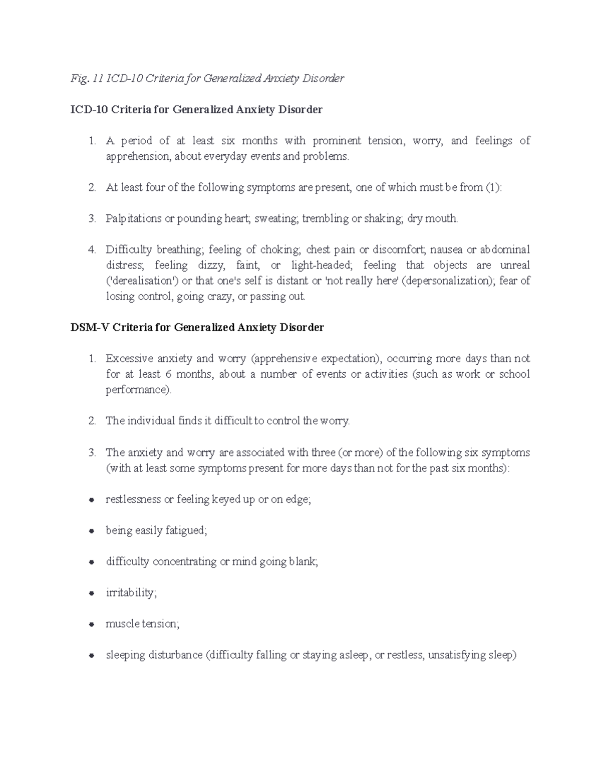 Abnormal Psychology, Week 3, Pt. 5 - Fig. 11 ICD-10 Criteria for ...