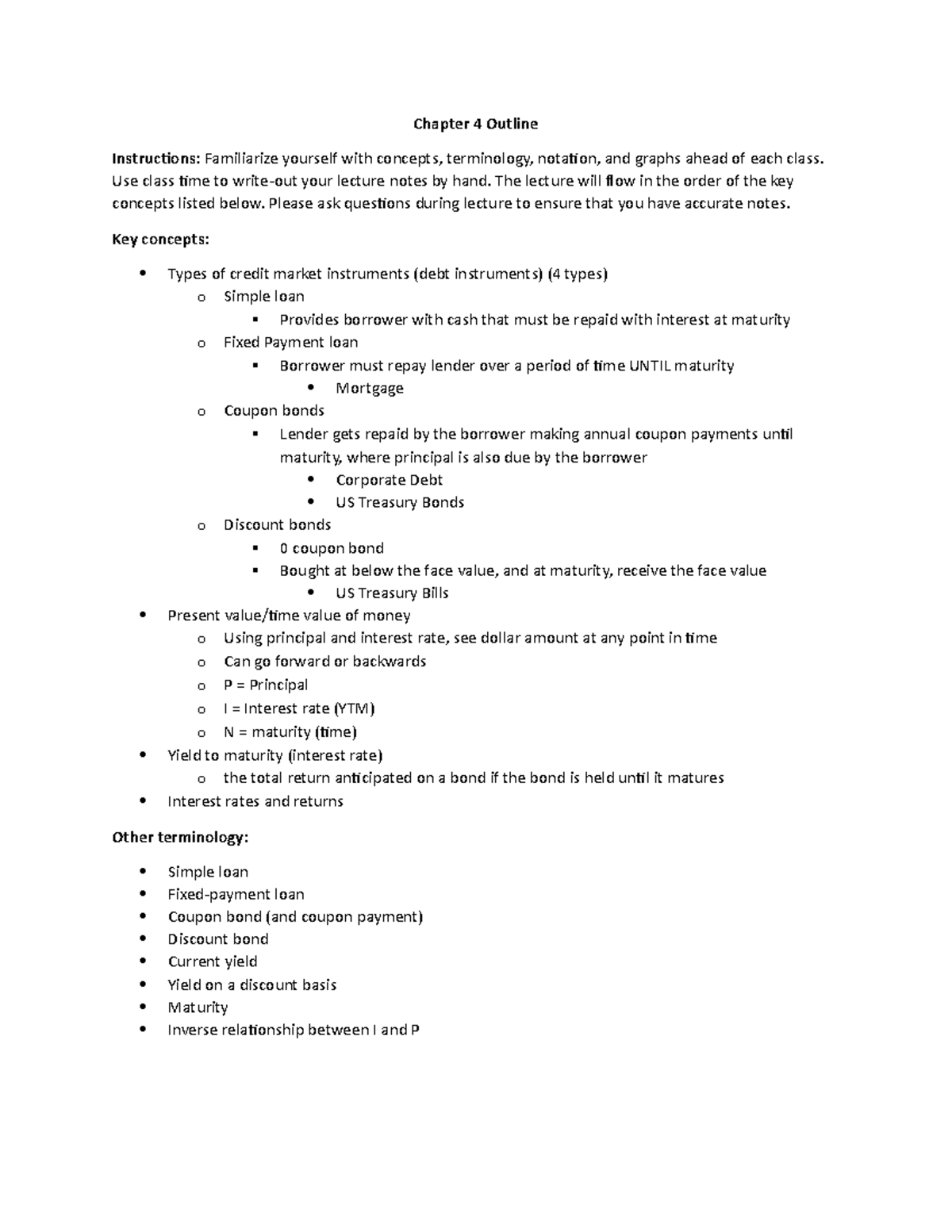 Chapter 4 Outline - Yeah - Chapter 4 Outline Instructions: Familiarize ...