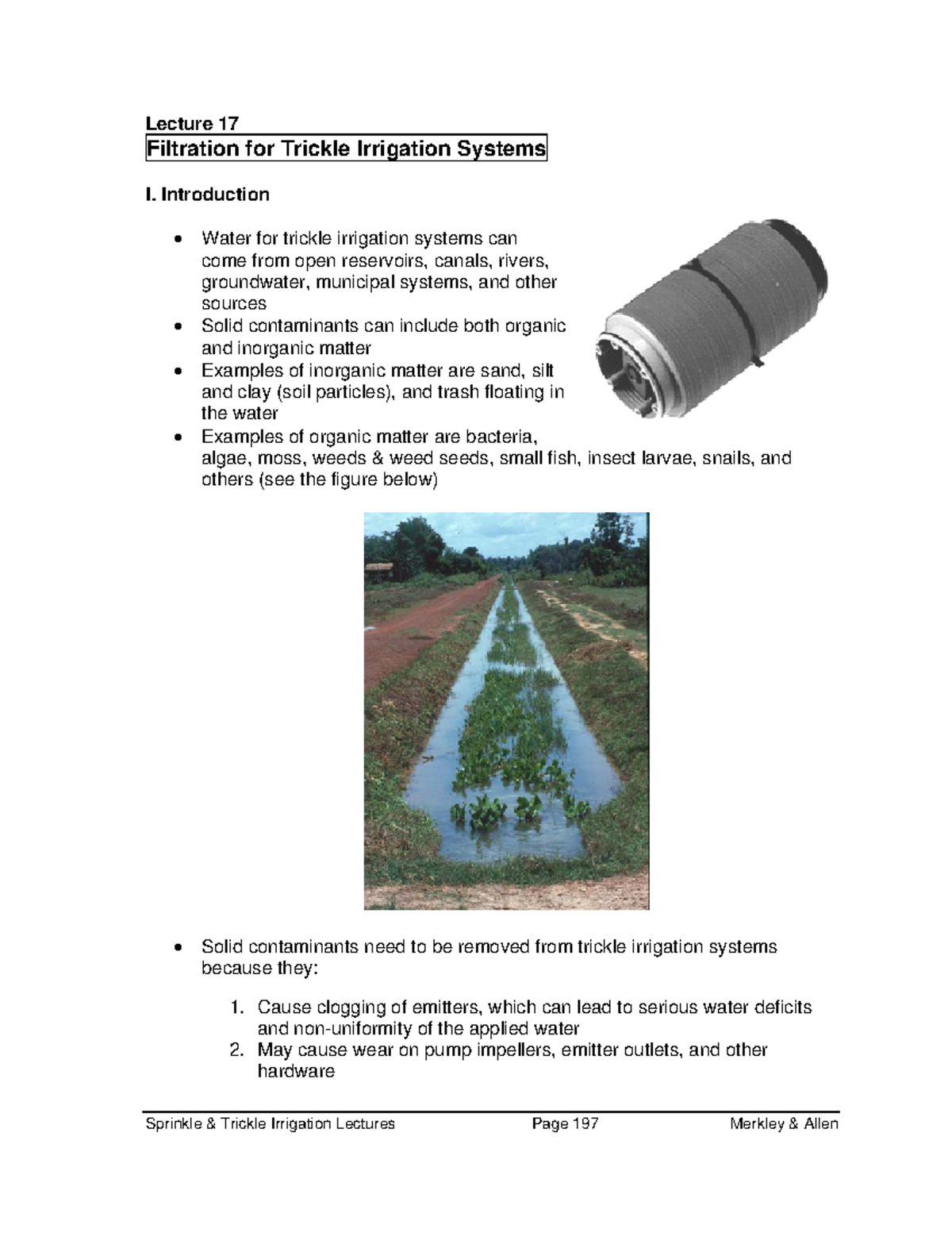 Lecture 17 filtration for trickle irrigation systems - Sprinkle ...