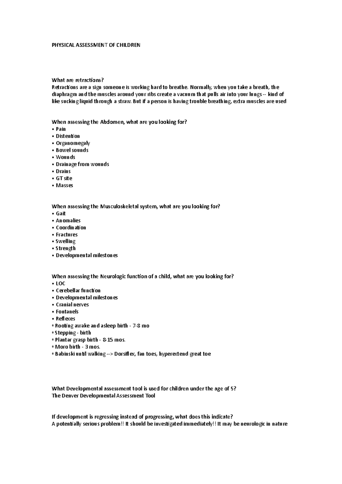 Physical Assessment OF Children - PHYSICAL ASSESSMENT OF CHILDREN What ...