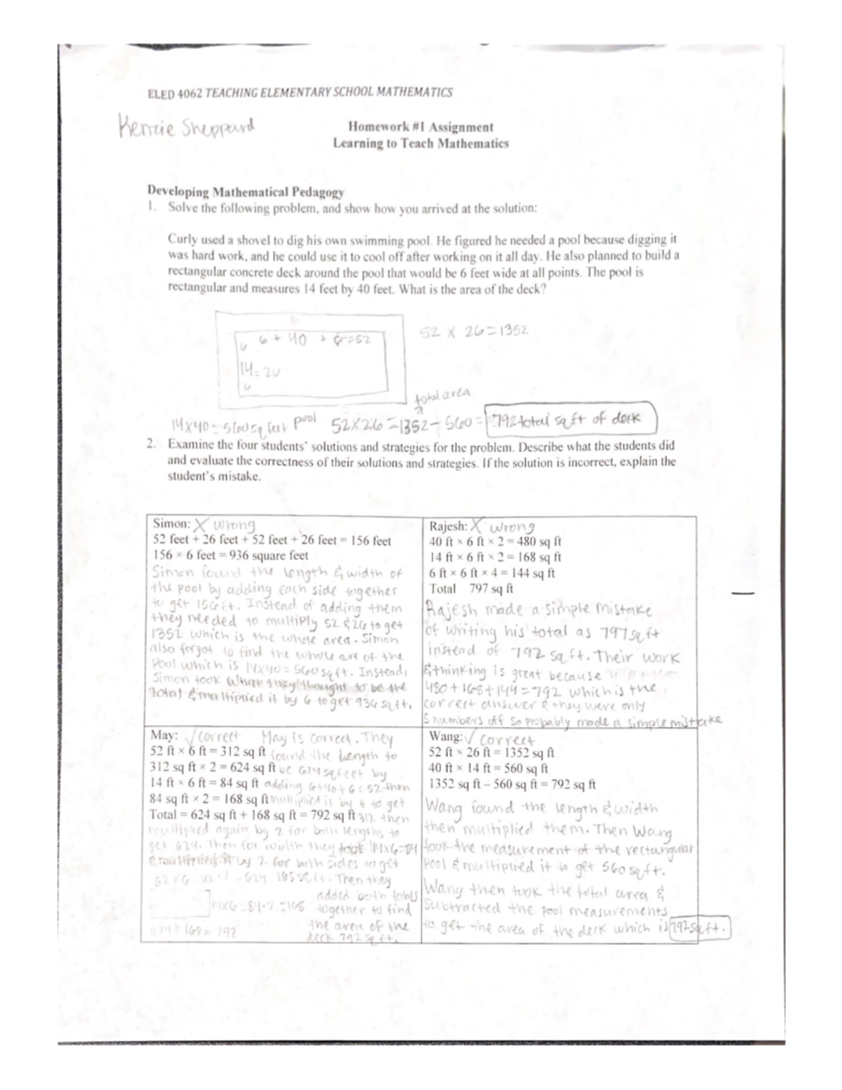 Homework #1 Assignment - ELED 4060 - Studocu