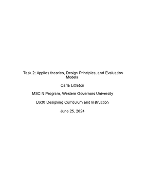 D630 Task 1 - Passed - GGN1 D630 Designing Curriculum and Instruction 1 ...