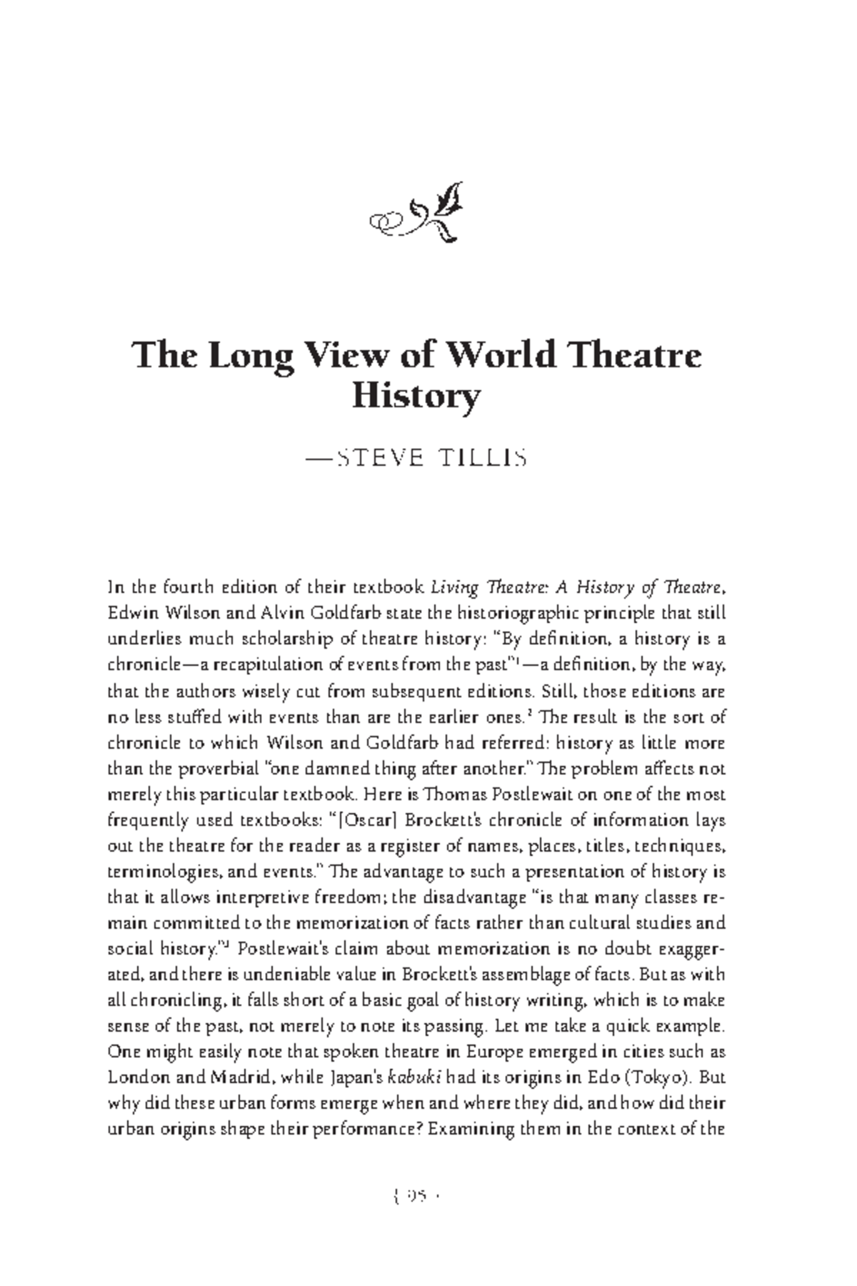 The Long View of World Theatre History - \ The Long View of World ...