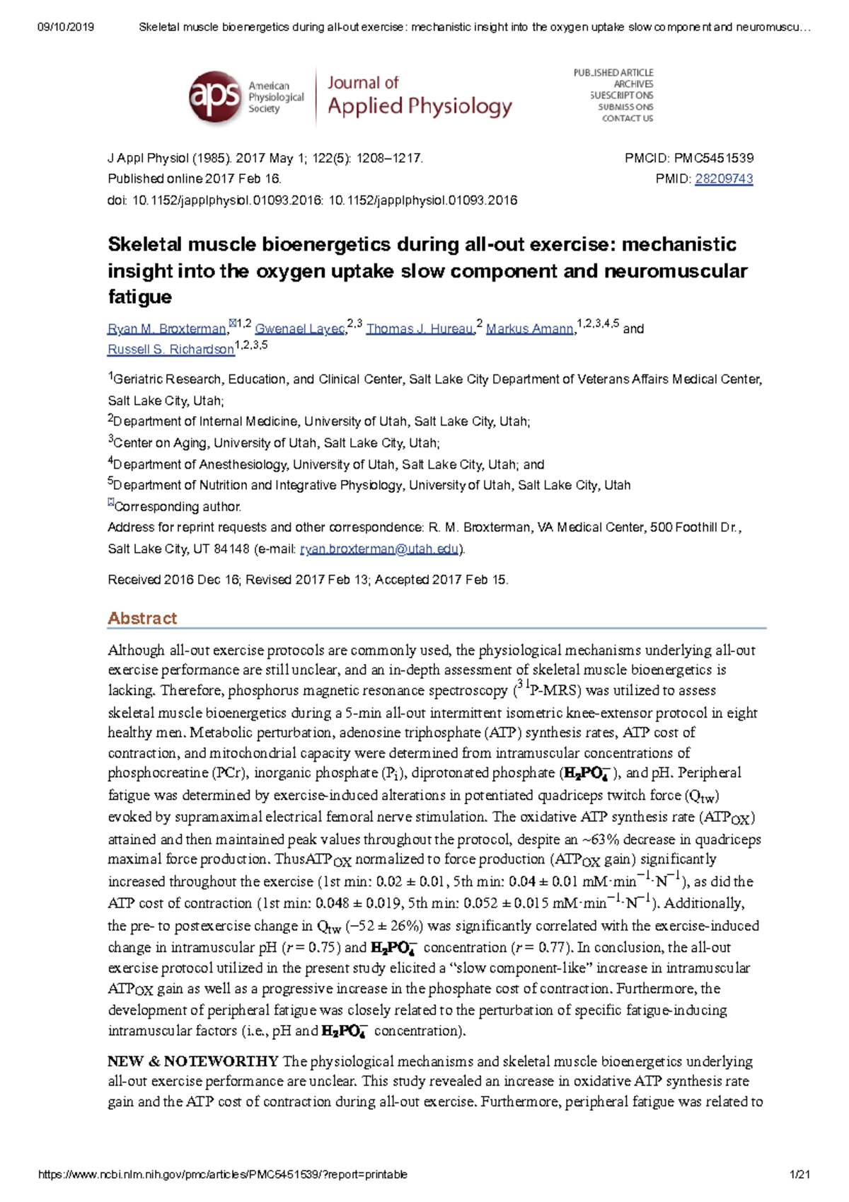 Artigo aula 1 - essay about skeletal muscle - J Appl Physiol (1985 ...