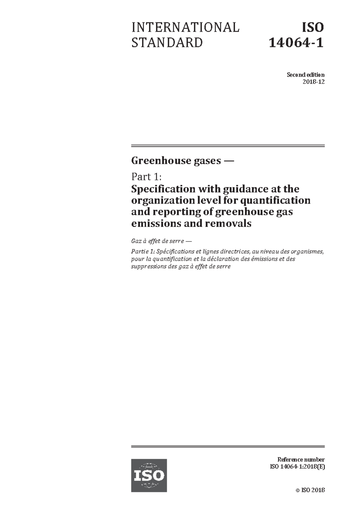 ISO14064-1-2018 - Norma para Huella de Carbono - INTERNATIONAL STANDARD ...