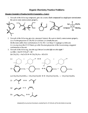 Chirality Exercise WITH Correction - PRACTICE QUESTIONS FOR CH. 5 PART ...