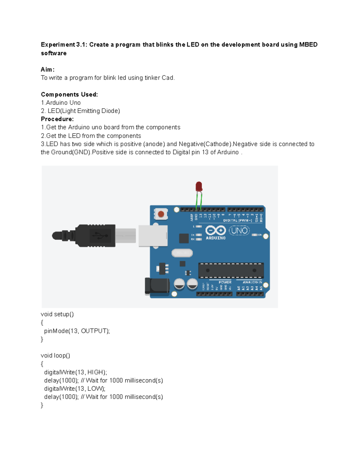 CPS-Lab - Experiment 3: Create a program that blinks the LED on the development board using MBED ...