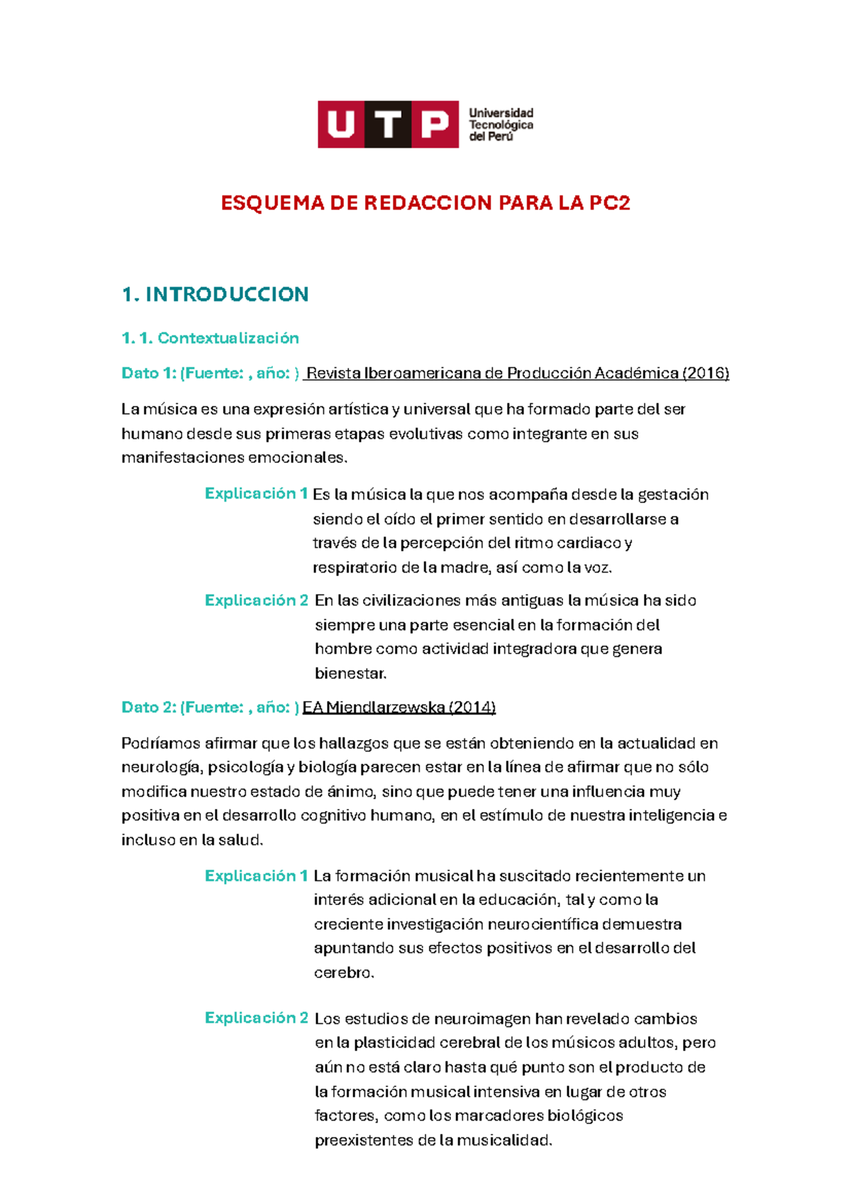 Esquema DE Redaccion PARA LA PC2 Minerva Vidal Molina - ESQUEMA DE REDACCION PARA LA PC 1. - Studocu