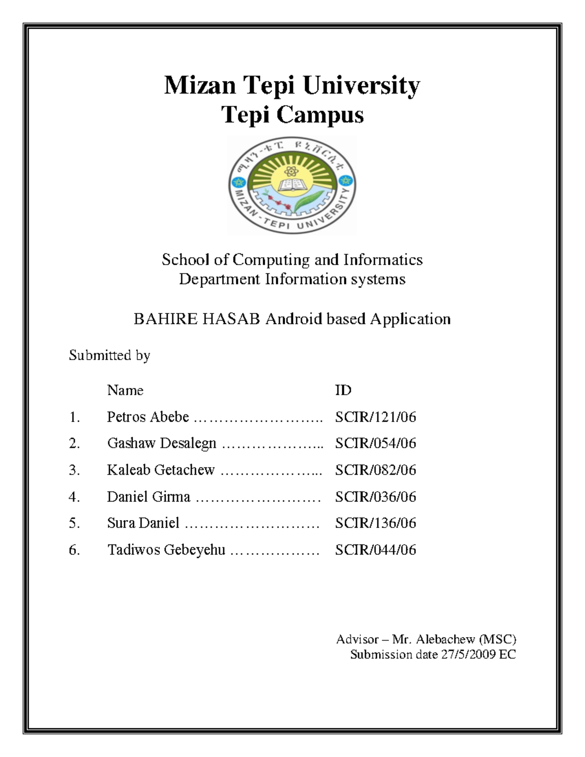 Final documntation edited - Mizan Tepi University Tepi Campus School of ...