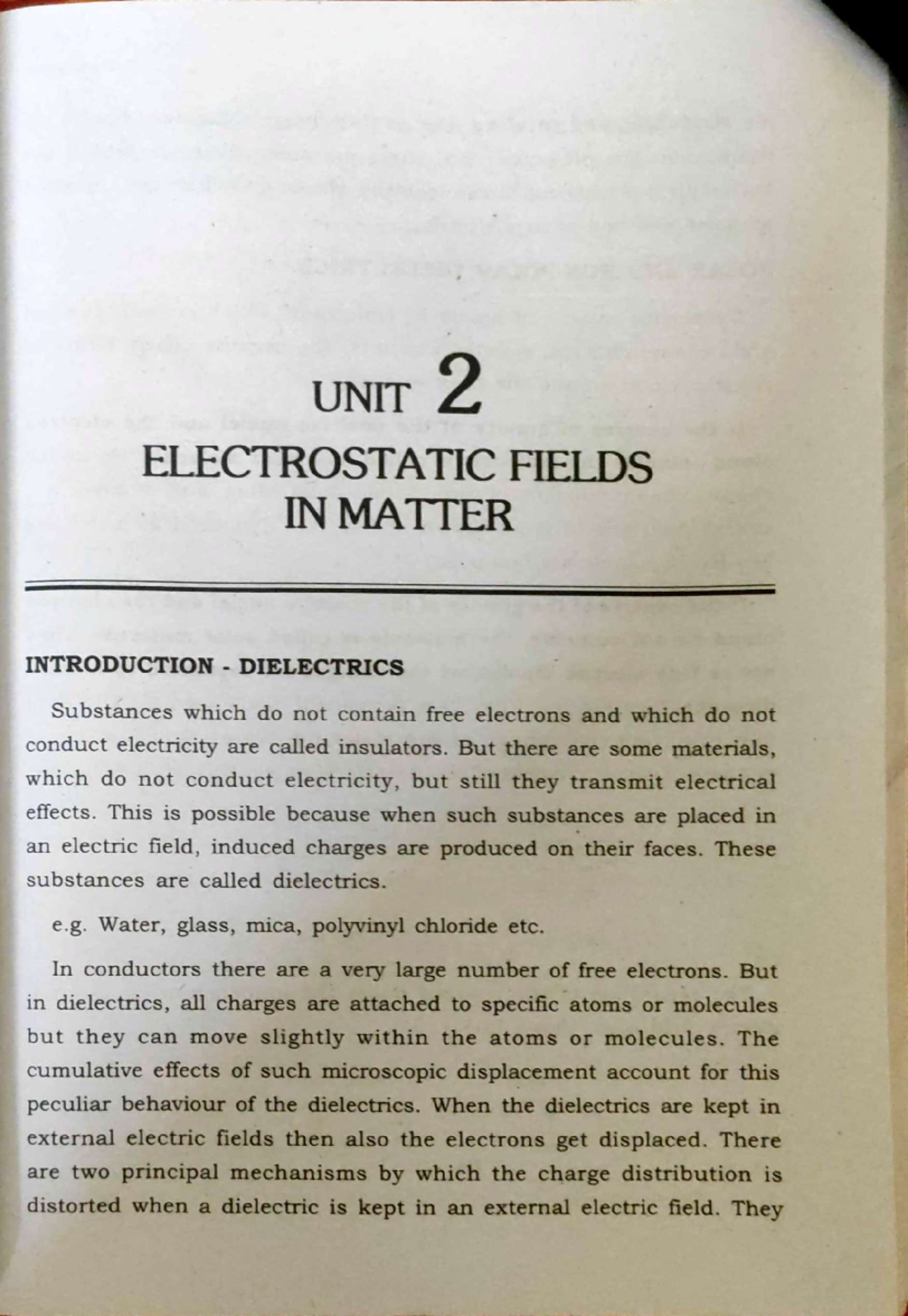Electrostatic fields in matter - Physics - Studocu