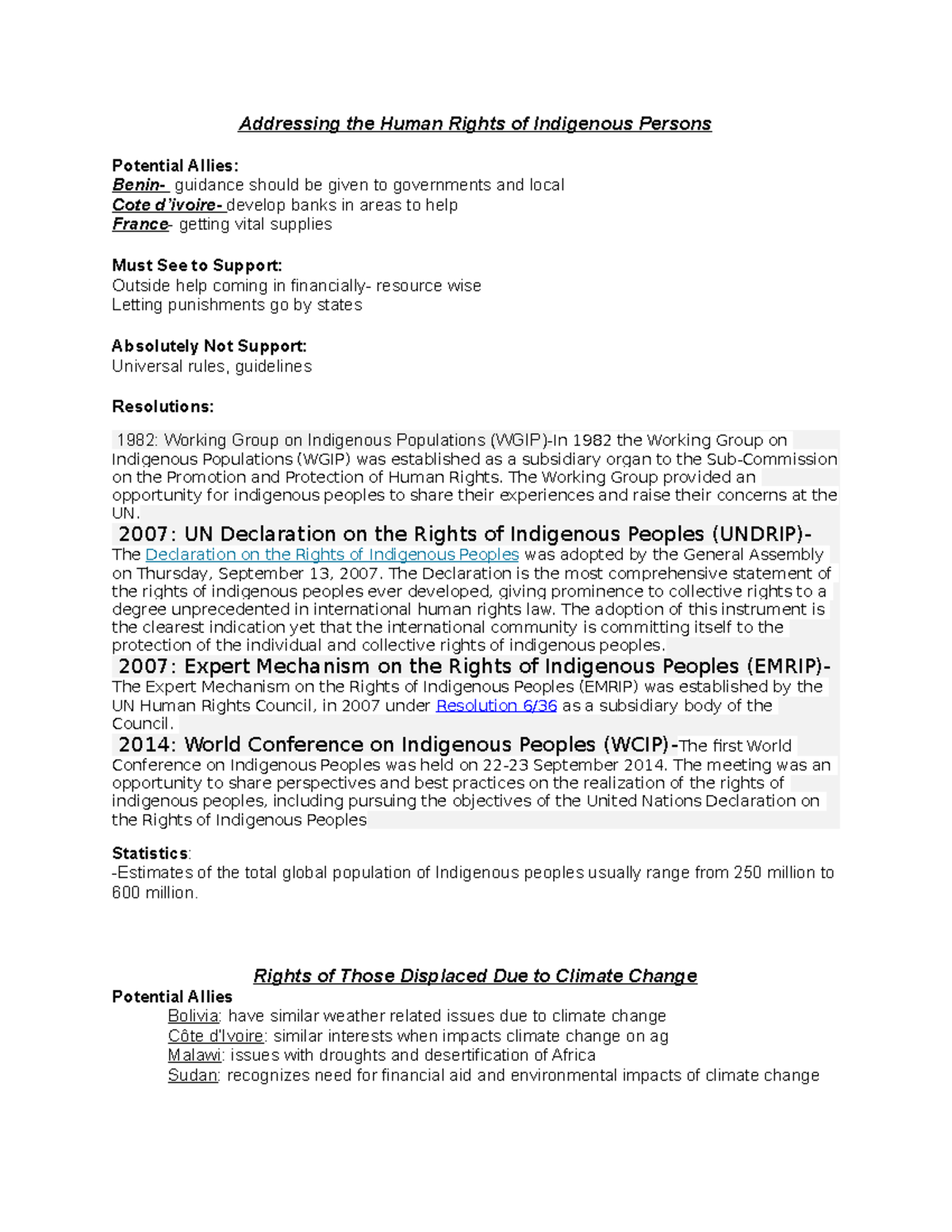 White paper - Addressing the Human Rights of Indigenous Persons ...