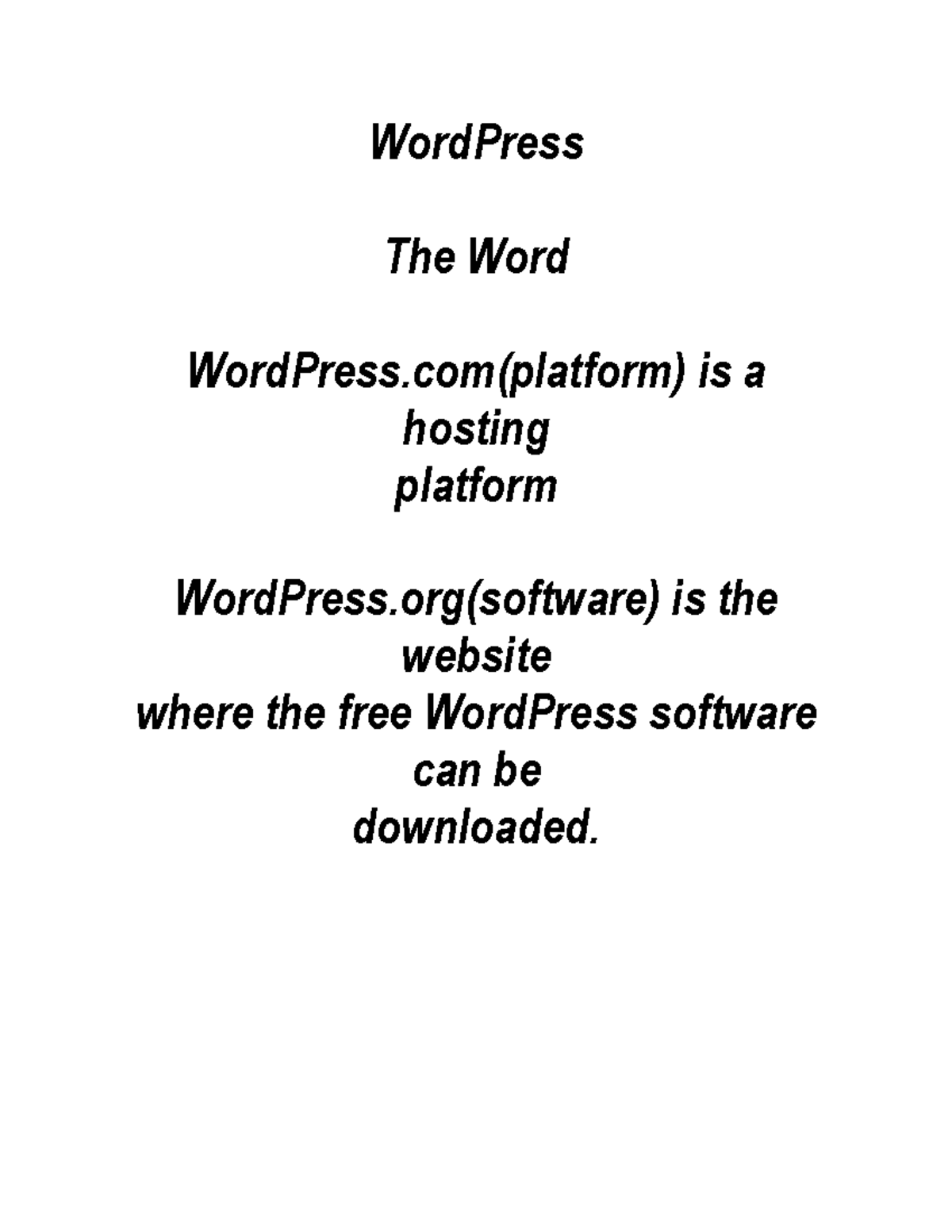Word Press - WordPress The Word WordPress(platform) is a hosting ...